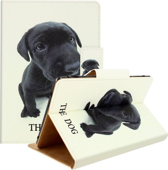 Tablet Cover 7 / 8 inch Folio Case Stand Kaarthouder Puppy Patroon Wit ...