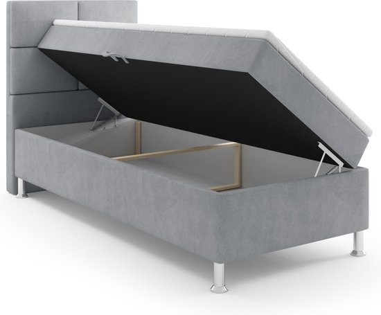 Meuba Home - Napoli Boxspring - Grijs - 90x200 - Binnen vering box ...