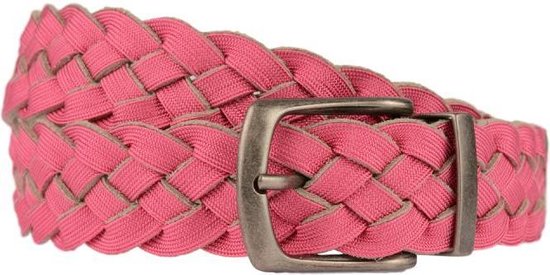 Vrolijke Roze / Grijze Reversible Damesriem Met Gevlochten Structuur En ...