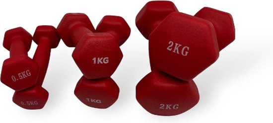 Padisport Dumbells Rood 0.5 En 1 En 2 Kg - Gewichten Set Halters ...