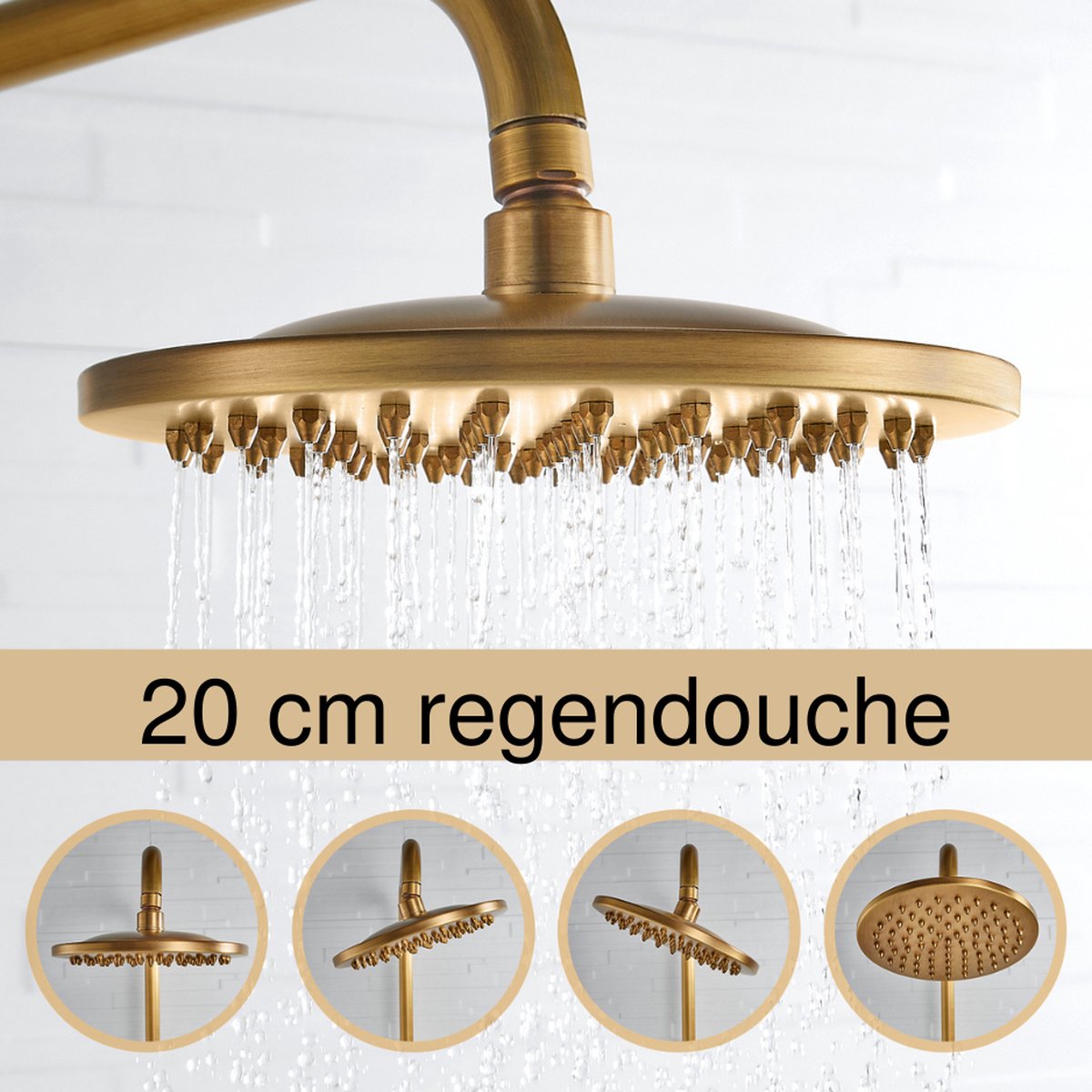 Solepearl Messing Doucheinstallatie - Badkamer - Vintage - Luxebadkamer ...