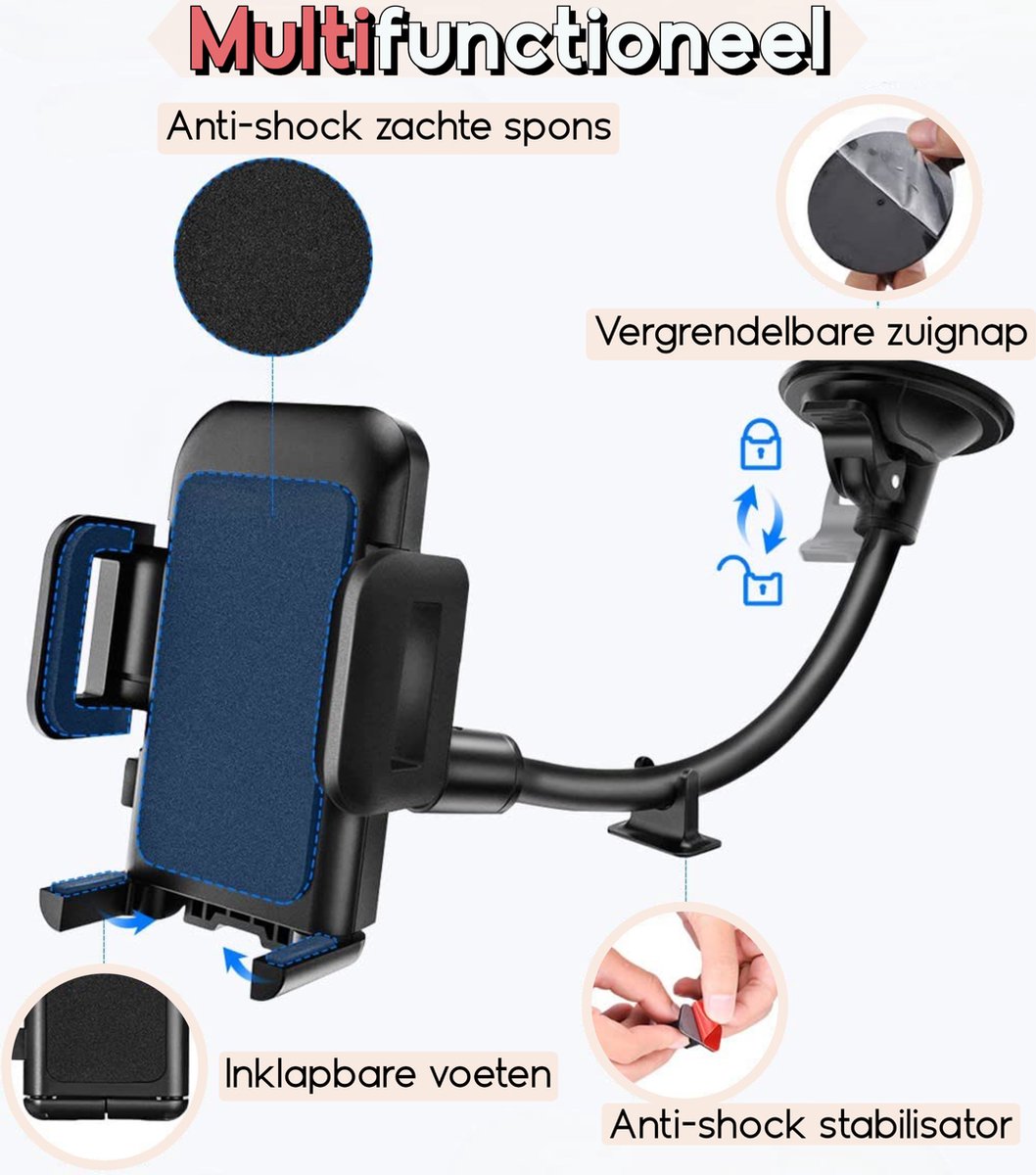 Telefoonhouders Auto Telefoonhouder met Zuignap GSM Houder Voor Raam Of ...