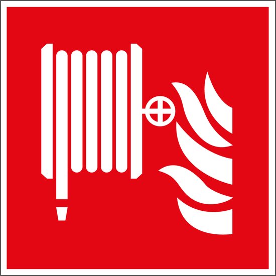 Brandslang sticker - ISO 7010 - F002 50 x 50 mm - 10 stuks per kaart ...