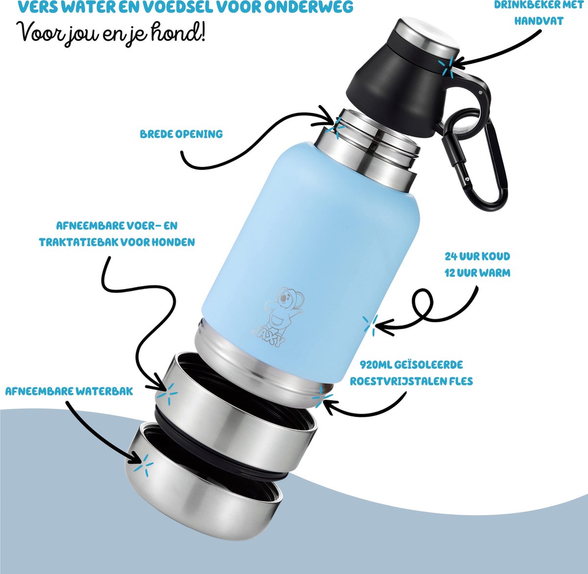 JAXY Thermosfles - Drinkfles Hond - Honden Waterfles - Honden Drinkfles ...