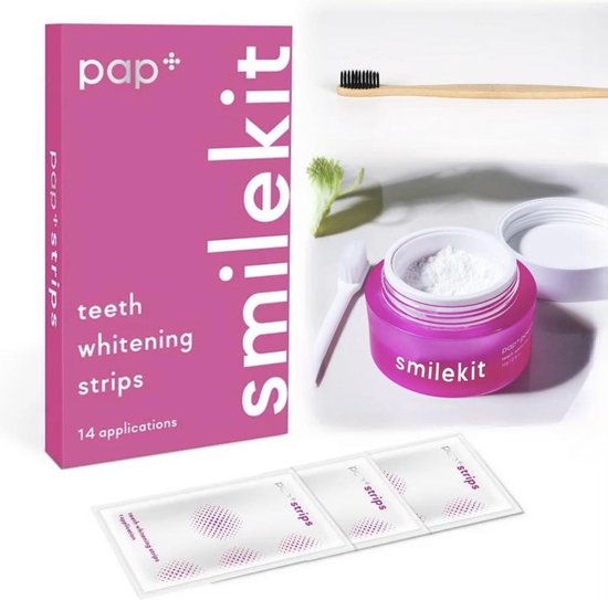 smilekit Tandenbleekset -14 stuks whitening strips incl pap tanden ...