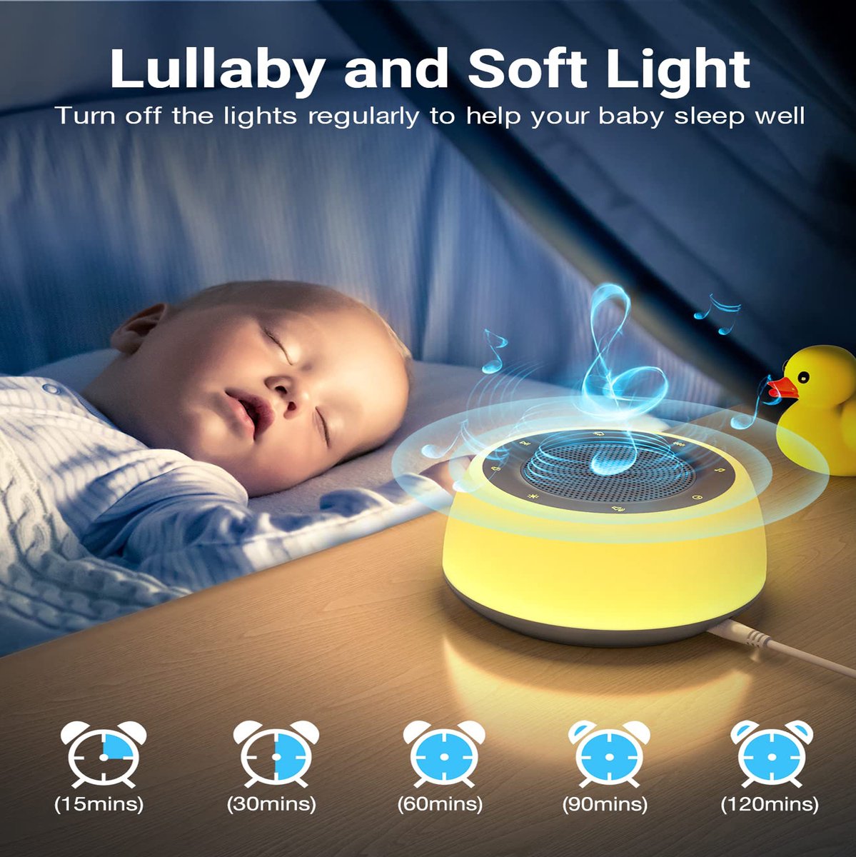 YONO White Noise Machine - Slaaphulp voor Baby, Kinderen en Volwassenen ...