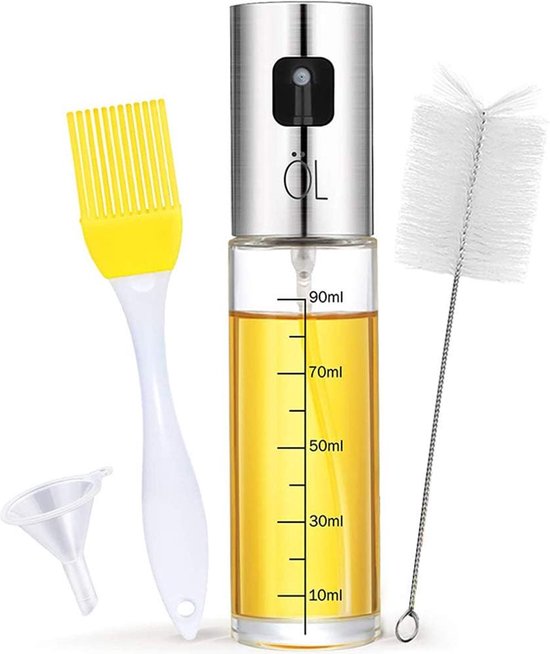 Daymi Set van 4 oliesproeiers voor olie, spuitfles, oliedispenser en ...