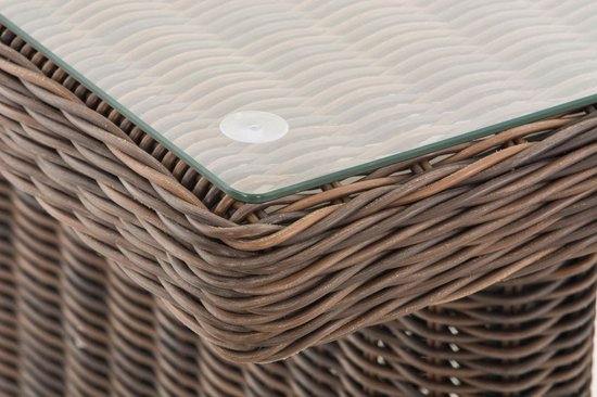 Tuintafel deluxe - Glastafel rotan wicker - Tuinmeubelen - Eettafel ...