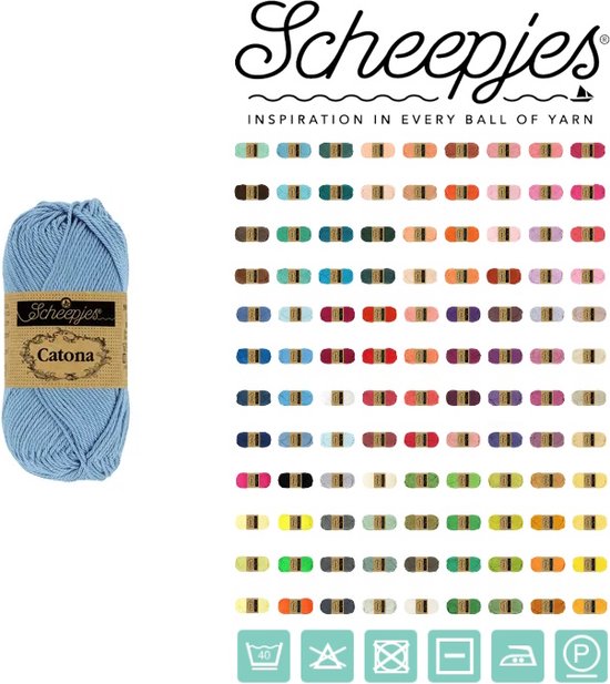 Scheepjes - Catona - 247 Bluebird - set van 5 bollen x 50 gram | bol