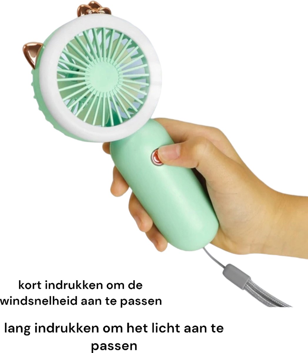 mini handventilator pols hangende draagbare ventilator nachtlampje USB ...