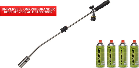 Universele Onkruidbrander | Incl 4x 390ML Kemper gasflessen | bol.com
