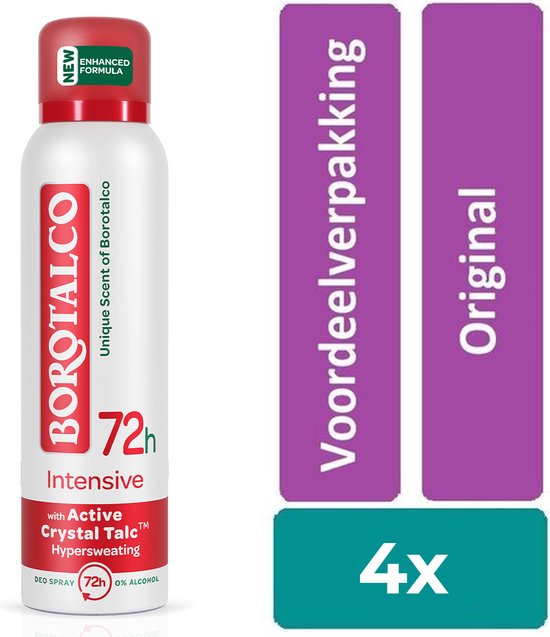 Borotalco Intensive spray- 4 stuks - voordeelverpakking | bol