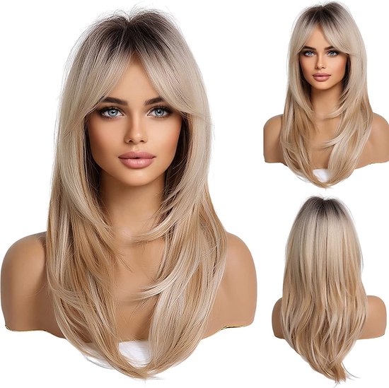 Gratyfied - Pruiken Dames - Lang Haar - Pruik Blond - 58 cm | bol.com