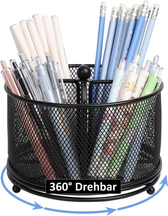 Pennenhouder, bureau-organizer, draaibare pennenhouder, 4 vakken ...