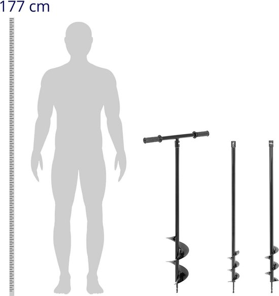 hillvert Handboormachine 100 cm - met drie boren: Ø 80, 100, 150 mm ...