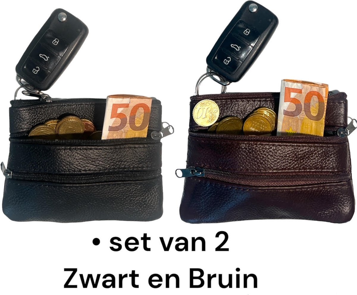 THL Design - Leren Sleuteletui - Sleuteltasje - Mini Portemonnee - 2 ...