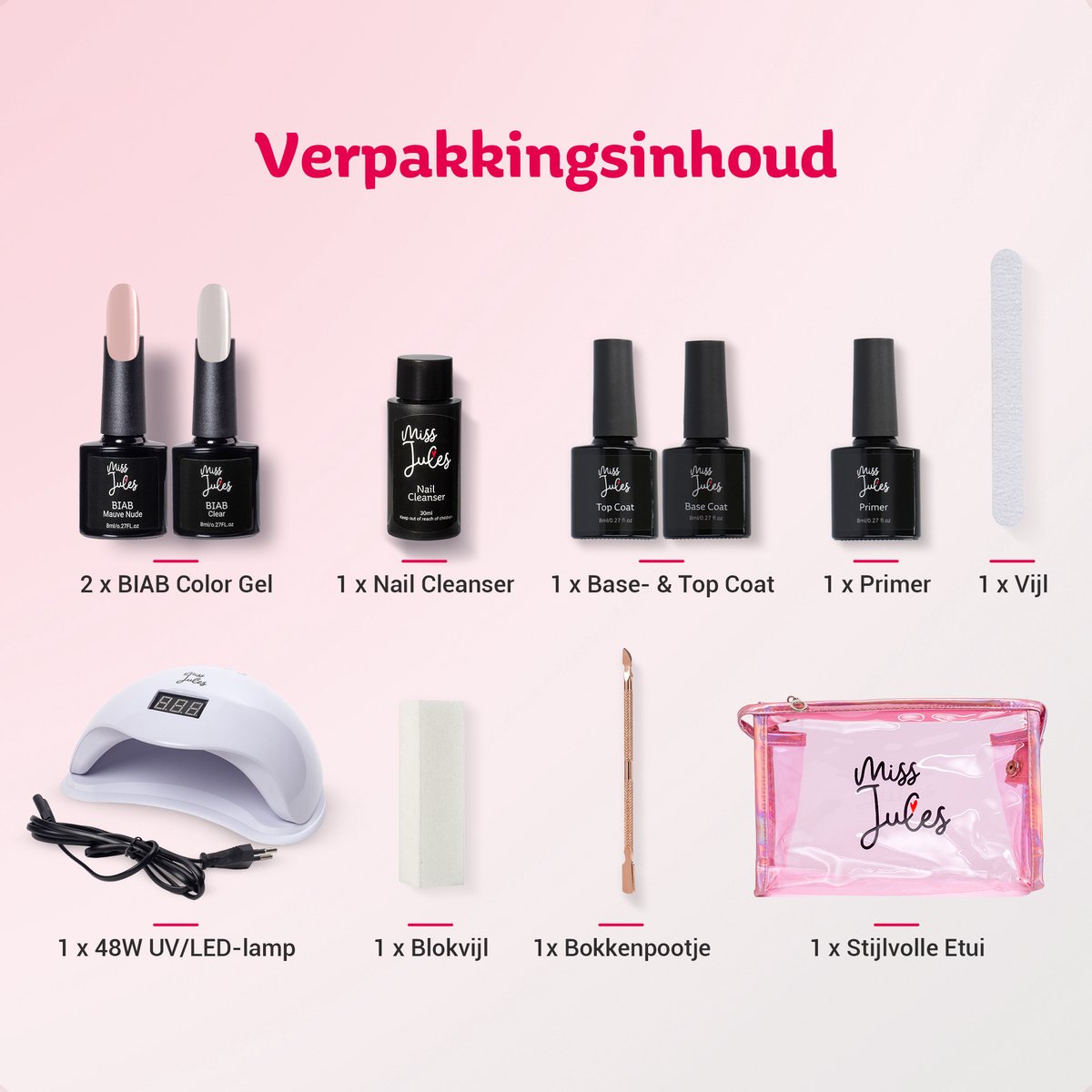 Miss Jules® BIAB Starter Pakket – Builder in a Bottle – BIAB Nagel Builder Gel – BIAB... | bol.com