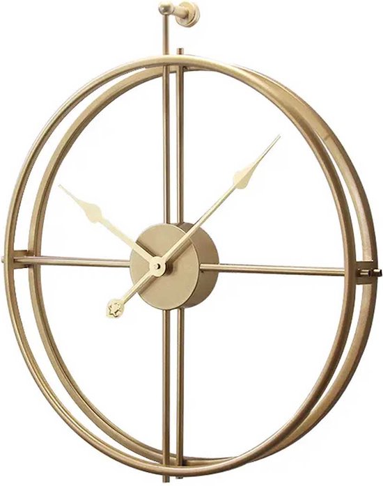 Moderne Wandklok Goud ⌀50cm - Stil uurwerk - Gouden Muurklok - Wandklok ...