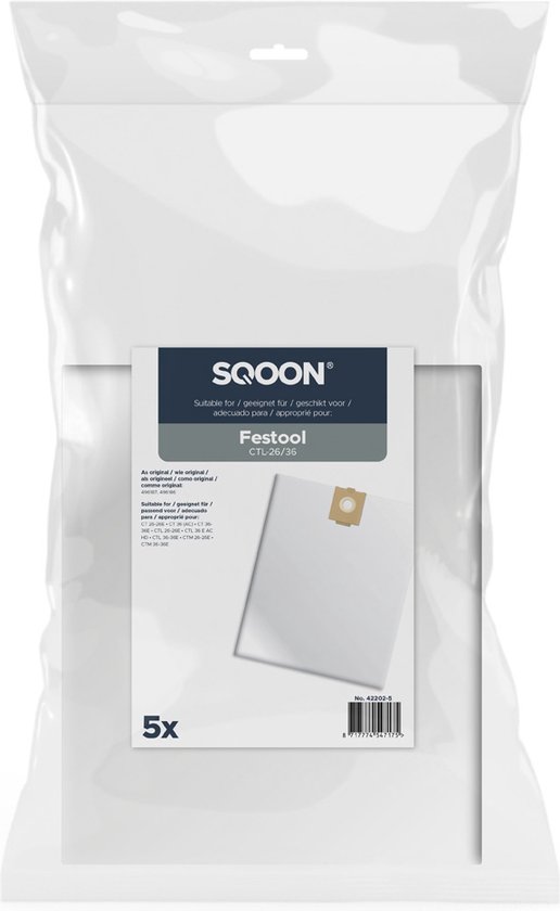 SQOON® Stofzuigerzakken Geschikt voor Festool CT / CTL / CTM26 & CT ...
