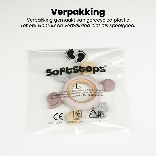 SoftSteps - Baby Bijtring - Verzachtend voor Tandjespijn - Siliconen ...
