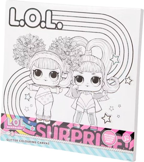 LOL Surprise canvas - 2 Meisjes - Glitter Canvas - Met diamantjes - 3 ...
