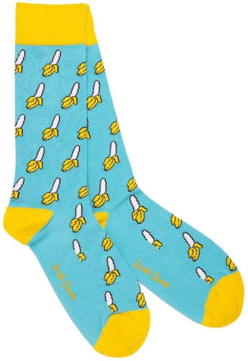 Swole Panda - bamboe sokken - bananen print - blauw - naadloze sokken ...