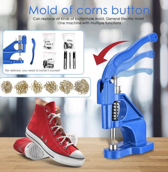 Handpers Machine - Voor Drukknoppen, Ringen & Buttons | bol