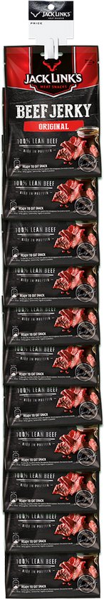 Beef Jerky Clipstrips (12x25g) Original | bol