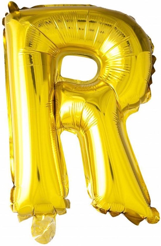 Folie Ballon Letter R Goud 41cm met Rietje | bol.com