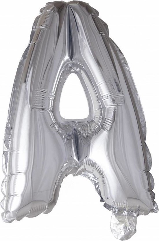 Folie Ballon Letter A Zilver 41cm met Rietje | bol