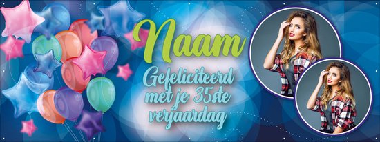 Spandoek maken met Foto's en Eigen tekst - Fleurige ballonnen - 200 x ...