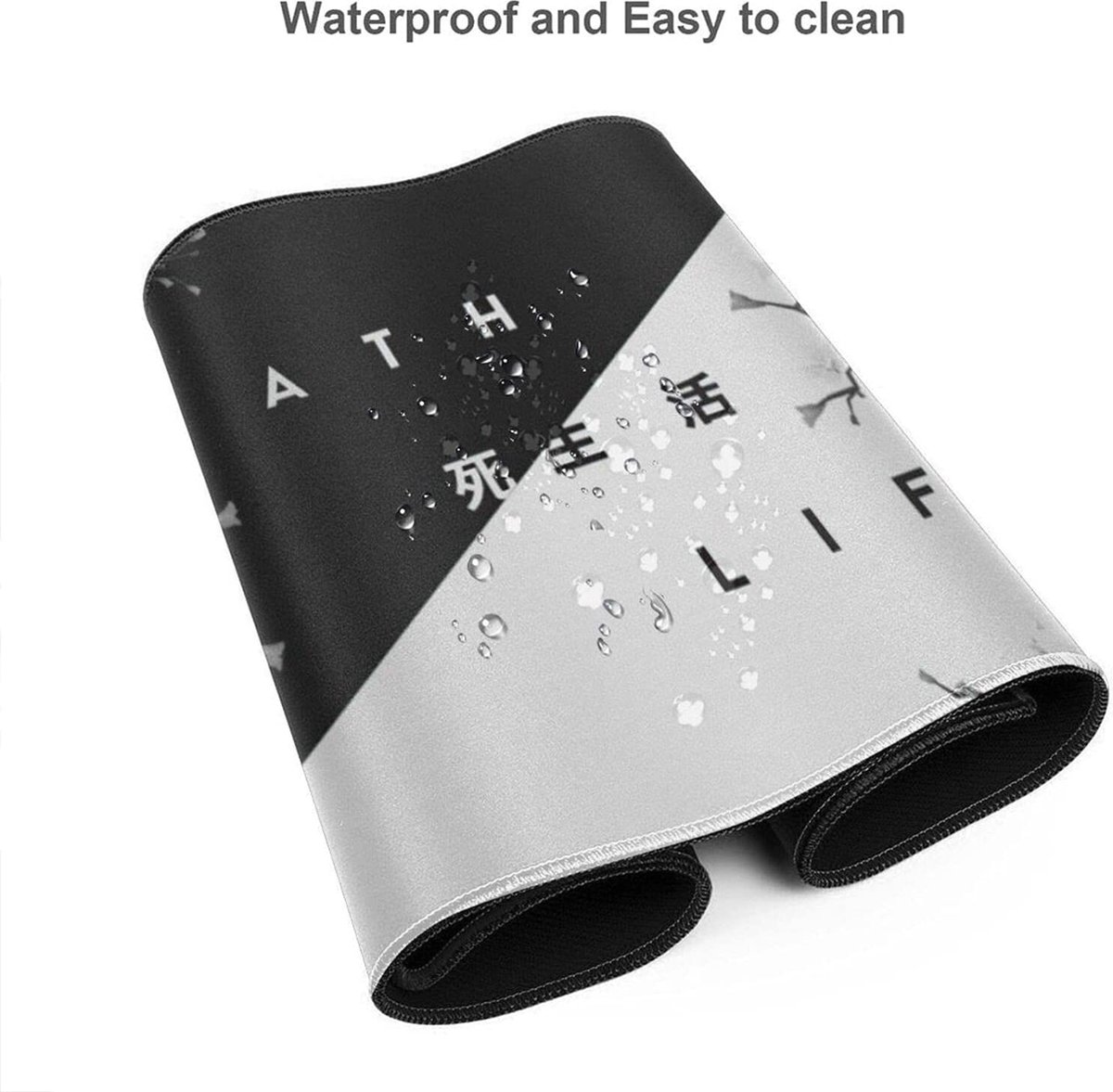 Gaming-muismat, zwart wit, kersenbloesem, XXL, XL, grote mat, lang ...