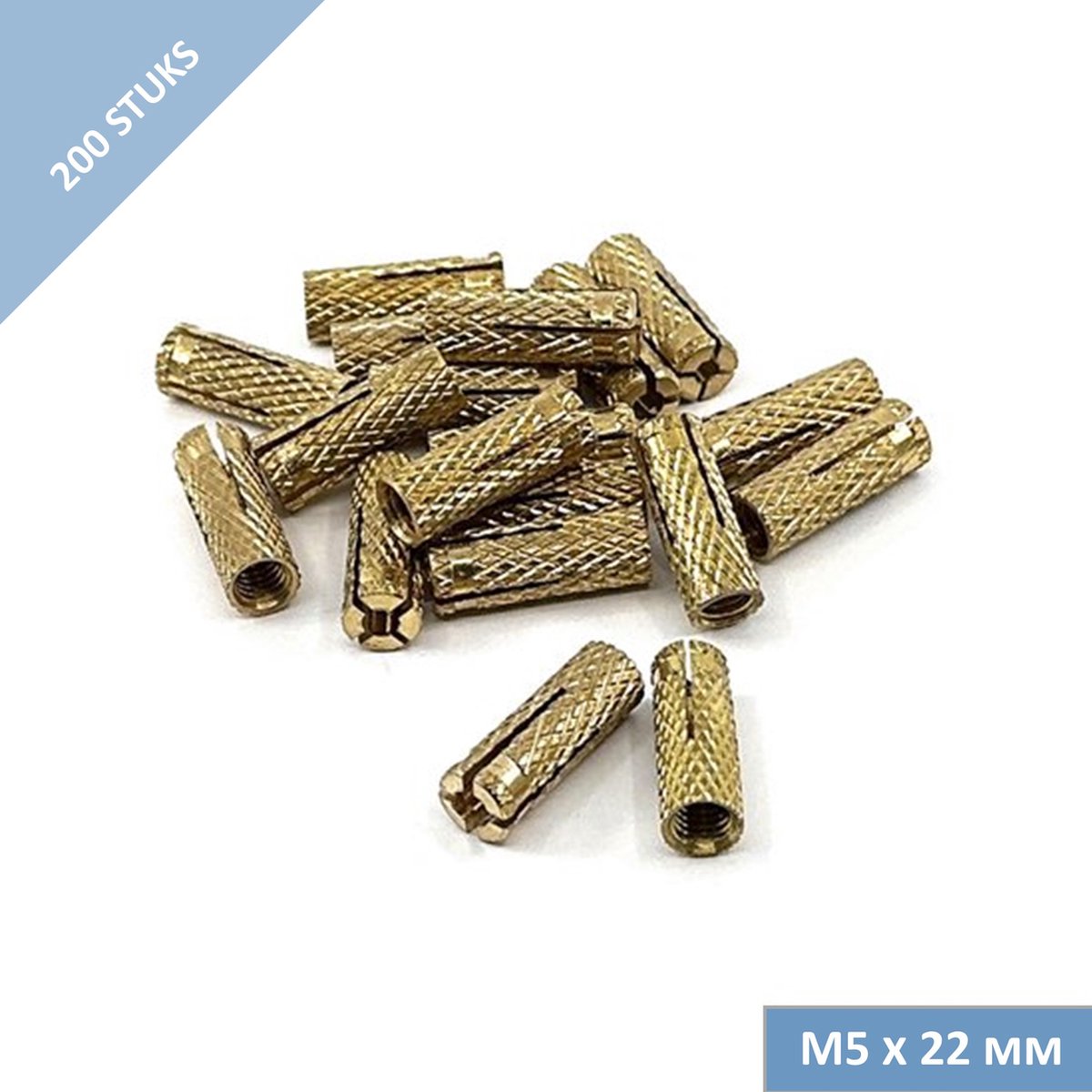 UFAST messing plug - M5 x 22 mm - Spreidplug - Grootverpakking 200 ...
