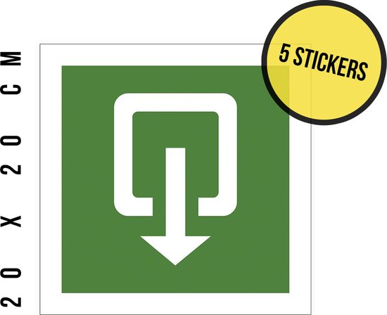 Stickers/ pictogram | 20 x 20 cm | Nooduitgang | Noodgeval ...