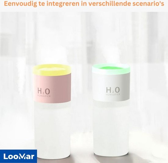 LooMar Luchtbevochtiger Draadloos - USB - Oplaadbaar - Diffuser ...