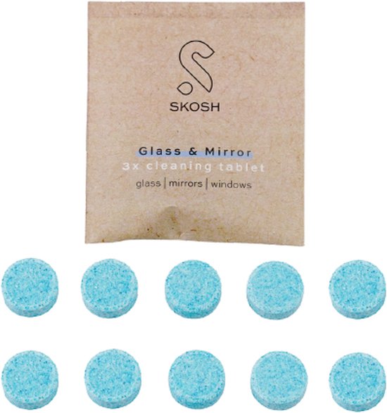 SKOSH Reinigingstabletten - Navulling - Glas & Spiegel - 10 stuks - 5 ...