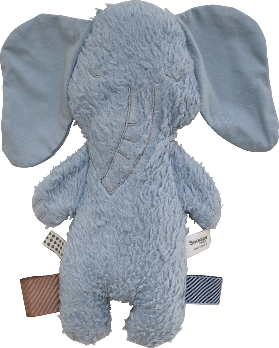 Snoozebaby Organische Knuffel Olifant Olly Fresh Blue - 26 cm | bol