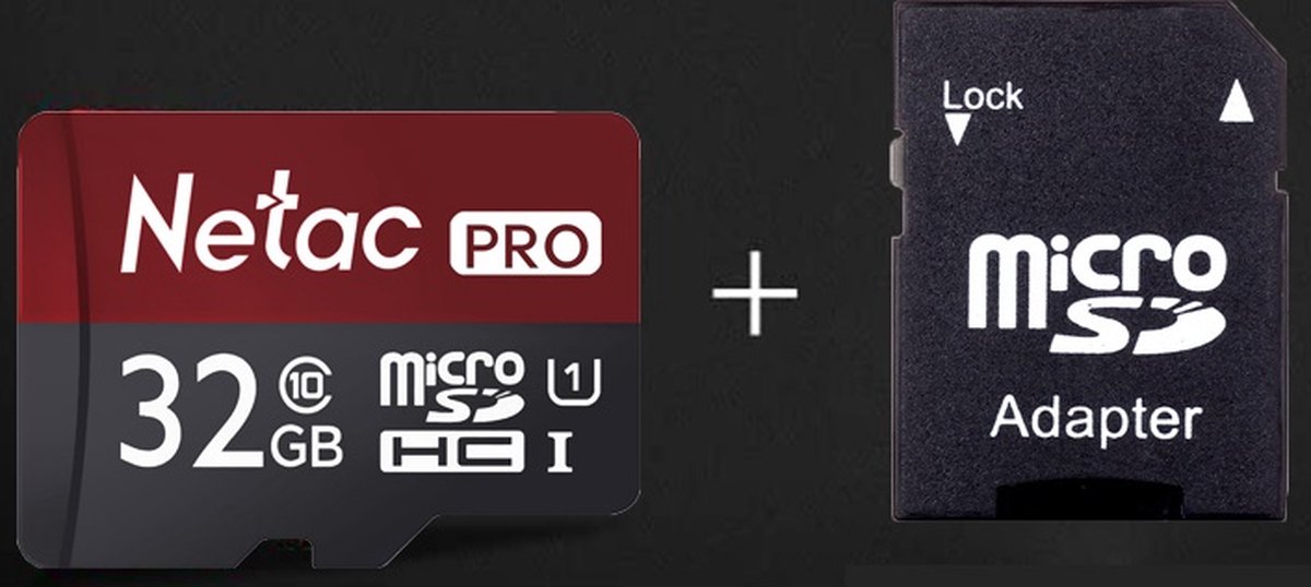 Netac - Micro SD kaart - 32GB - Pro - Micro SD - HC1 - A1 - Inclusief ...