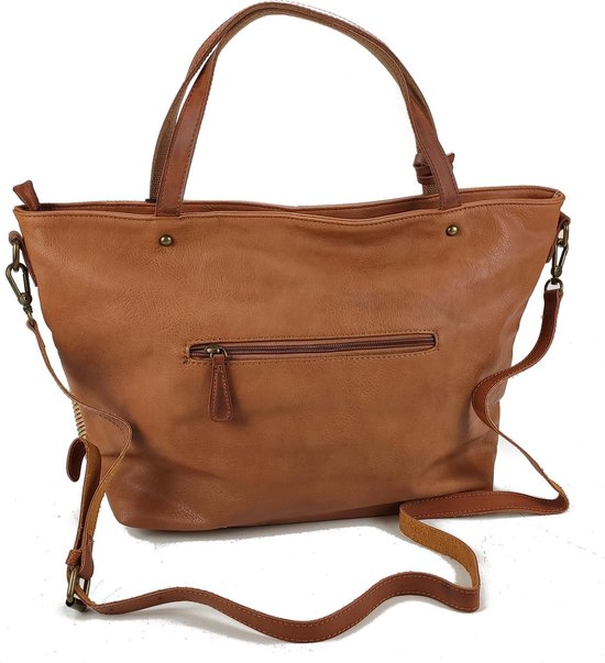 Dudlin Hand & Schoudertas Shopper Cognac Bruin | bol