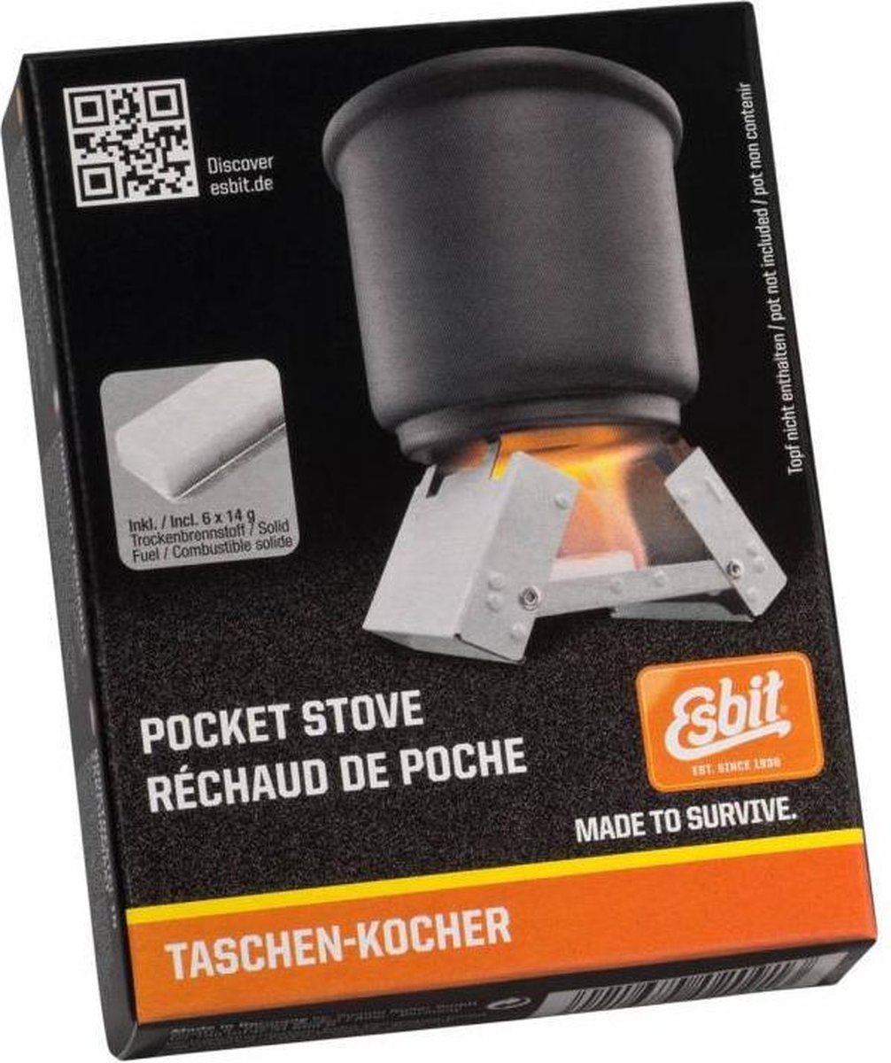 Esbit Brander Pocket Stove S - Incl 6x14 gr Esbit Blokjes - Compact ...