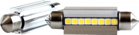 C5W autolamp 2 stuks | LED festoon 42mm | 8-SMD 2.3W - 6000K - heatsink | CAN-BUS 12 V DC | bol