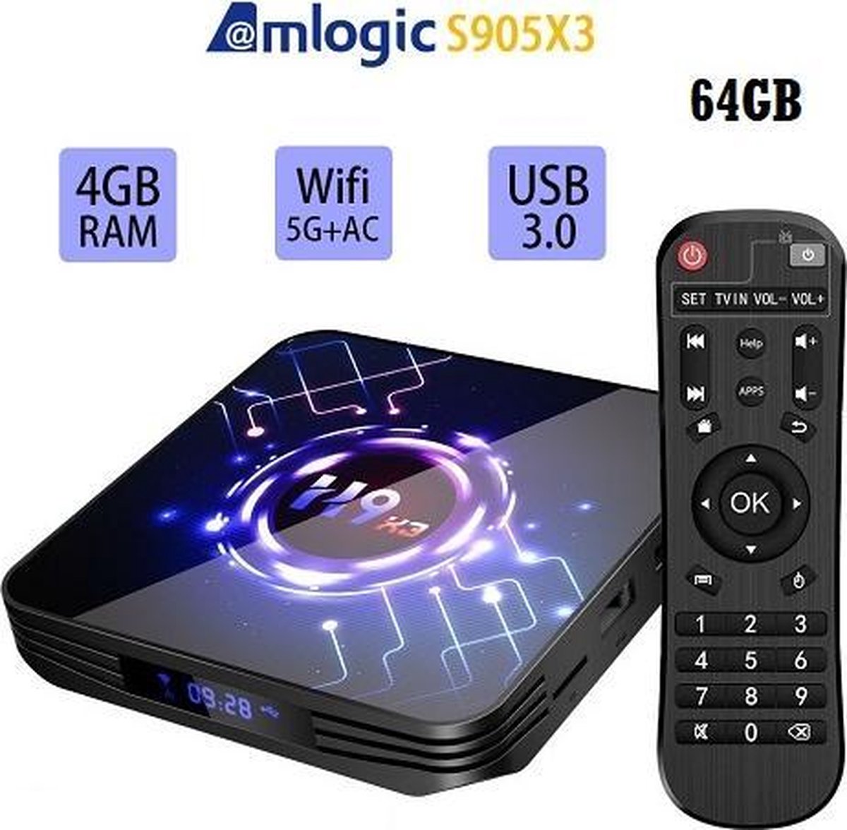Android tv box Android 9 / Tv Box Android 4K / Mediaplayer pour Tv ...