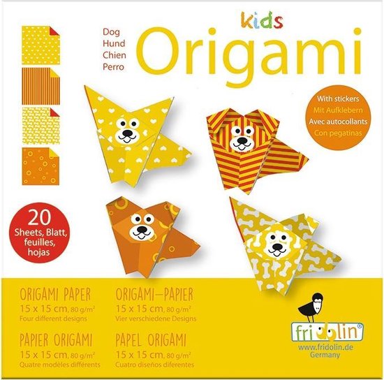 Fridolin Origami Hond Vouwen 15 X 15 Cm 20 Stuks Multicolor | bol