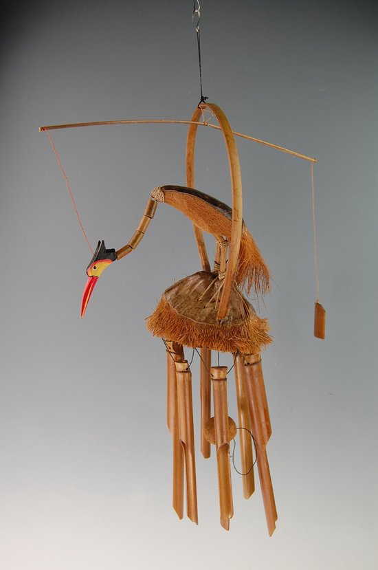 Bamboe windgong met kraanvogel | bol