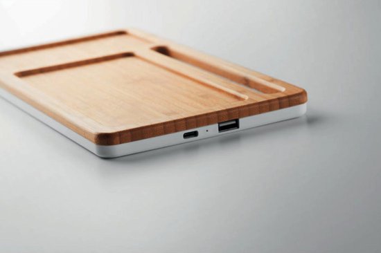 Bureau organizer hout - Desk organizer bamboe - Docking station iPhone ...