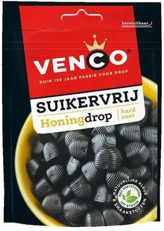 Venco | Suikervrij honingdrop hard zoet | 12 x 100 gram | bol