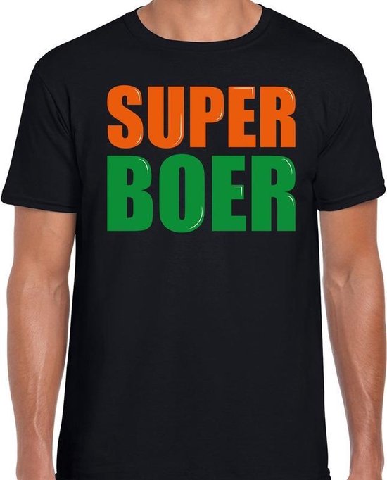 Super boer cadeau t-shirt zwart heren - Fun tekst / Verjaardag cadeau ...