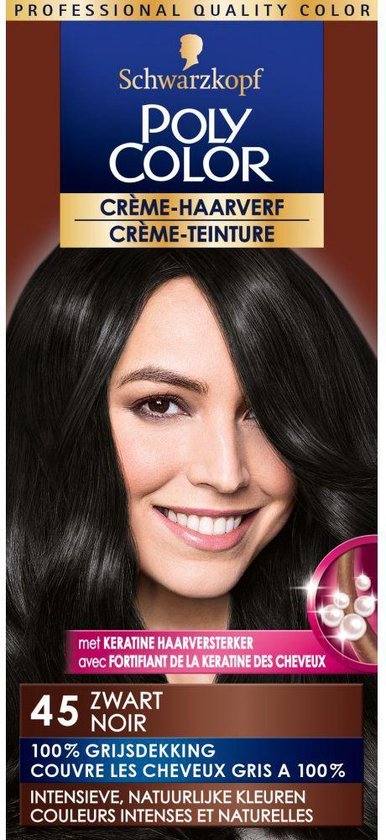 3x Poly Color Haarverf nr. 45 Zwart | bol