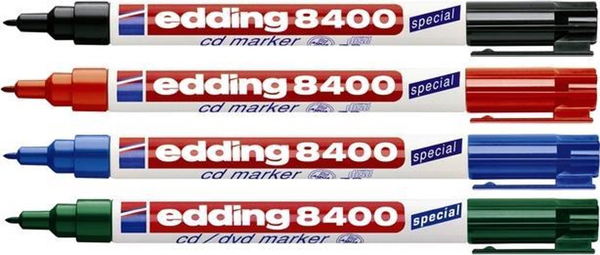 edding 8400 CD/DVD Permanente Marker, Ronde Punt, 0,5 mm, Blauw | bol.com