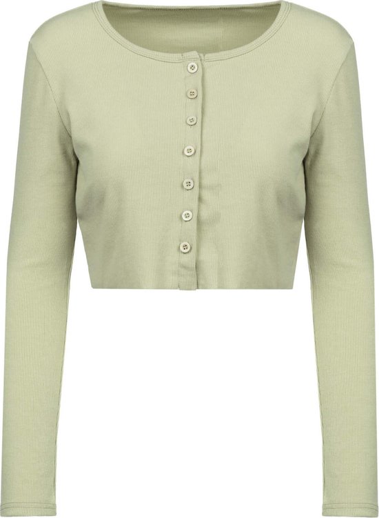 Cropped cardigan green | bol.com